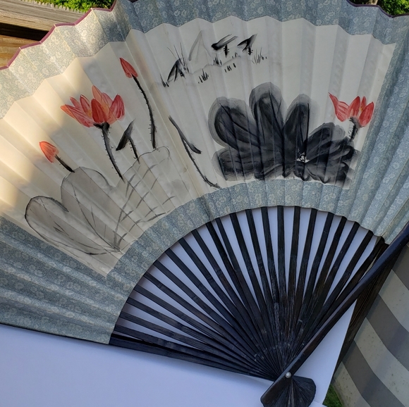 Oriental | Wall Decor | Beautiful Oriental Fan Black Lacquer | Poshmark